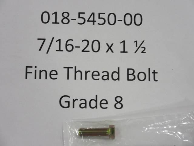 Bad Boy 7/16-20x1 1/2 Fine Thread Bolt Gr8 (018-5450-00) – Belcher's ...